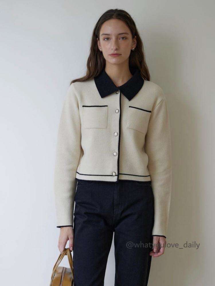 왓유러브 (24FW차콜바로배송) 앤유브라운 레터가디건 (3COL)