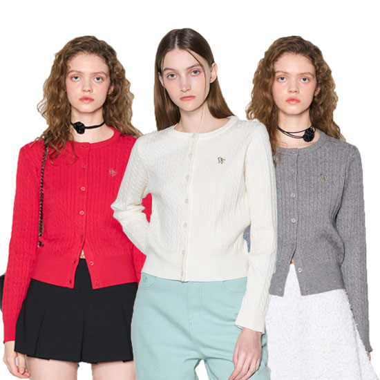 제너럴아이디어 [직잭 단독] WOMAN GNRL 에센셜 케이블 가디건 [4COL]