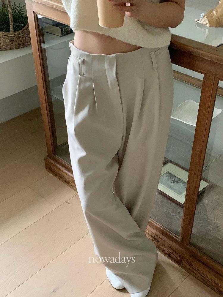 나우어데이즈 riette 리에뜨 토브 슬랙스 팬츠 투핀턱 일자 와이드 바지 (2col)