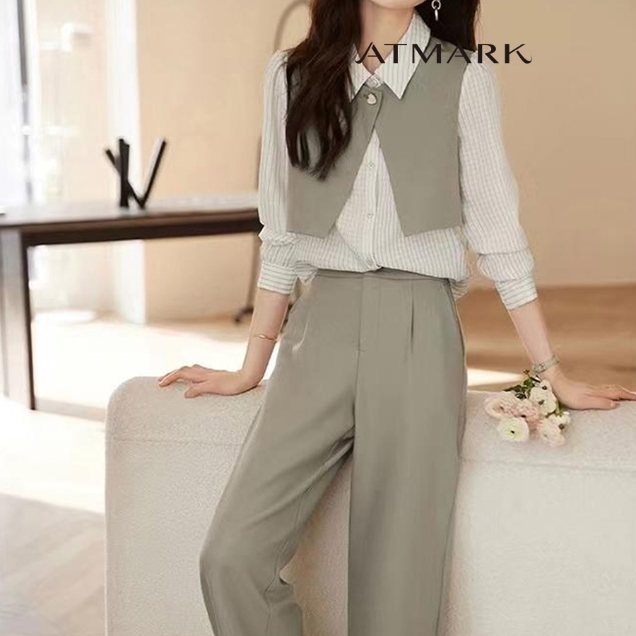 앳마크 ATMARK 레이어스트라이프셔츠+팬츠SET_AA46SE005G