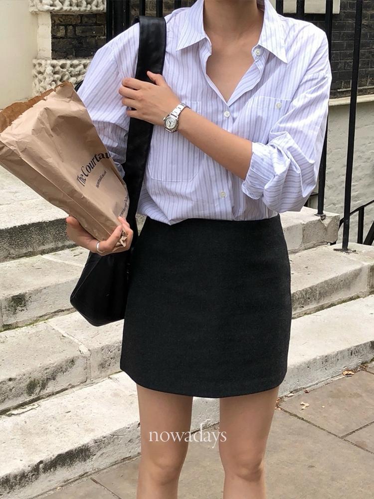 나우어데이즈 [SALE] founders 파운더스 소피아 스트라이프 셔츠 코튼 긴팔 카라 남방 (2col)