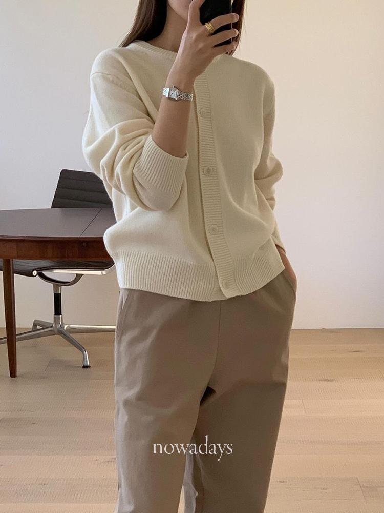 나우어데이즈 monique 모니크 러프 밴딩 팬츠 코튼 베이직 일자 와이드 바지 (3col)