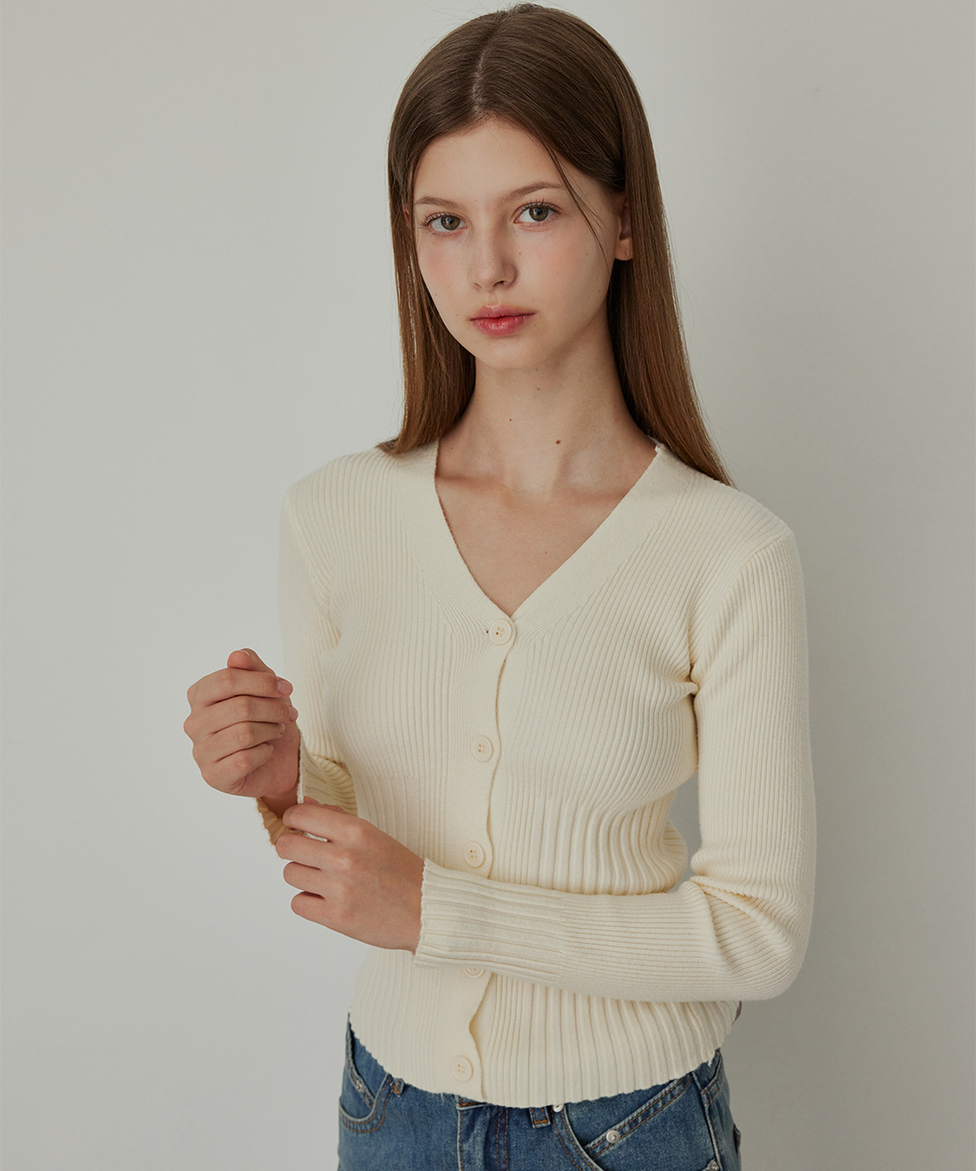 하이버넷 Basic Essential Cardigan - Ivory