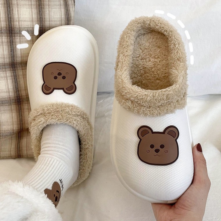 집콕끼리 곰돌이 털 슬리퍼 겨울 여성 실내화 사무실 회사 거실 논슬립 블로퍼 뮬 여자 실내 슬립온 운동화 쪼리 조리 슈즈 신발 메리제인 단화 스웨이드 층간소음 로퍼 샌들
