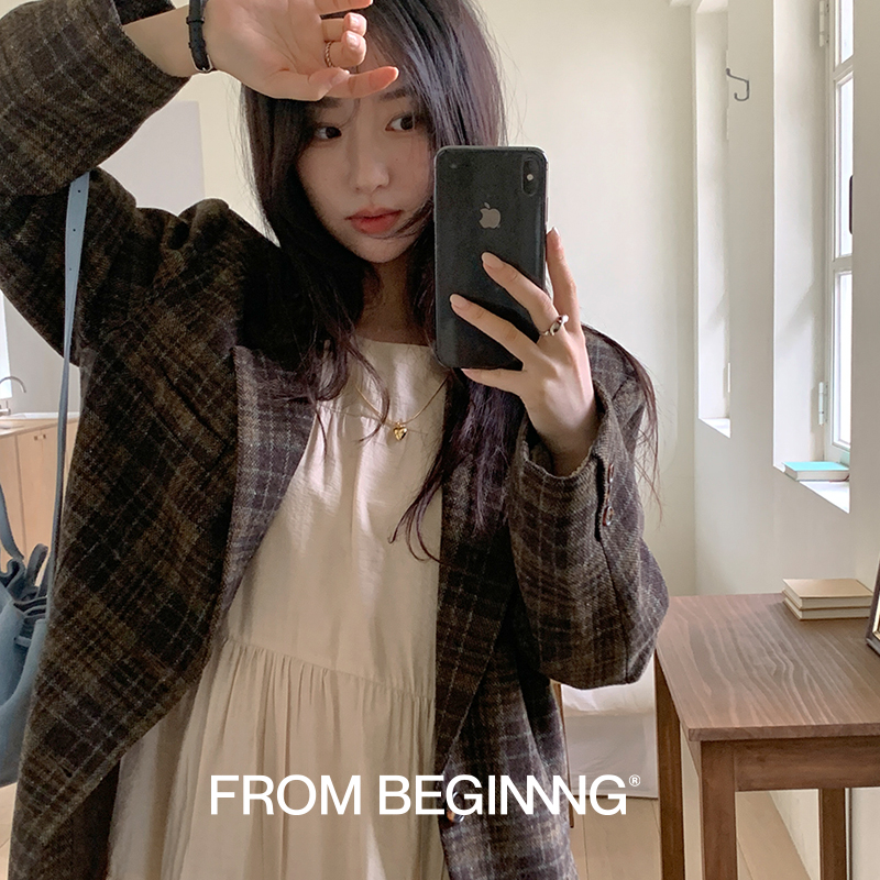 프롬비기닝 블프특가 Made 빈티지 싱글 울 체크 자켓 자켓 울자켓 아우터 체크자켓 가을자켓 어텀 겨울자켓 겨울
