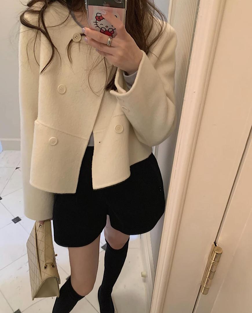 엠버쥬쥬 프리티영띵 미니 숏 더블 핸드메이드 코트 2col pyt 프영띵 핸메 포스터 고퀄