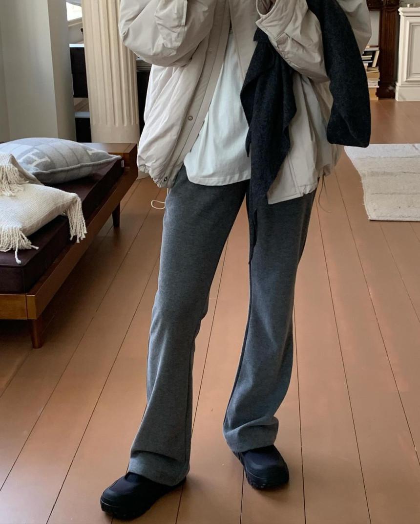 아파트먼트프라토 [JINSIM] 진심 벨 이지 팬츠 부츠컷 데일리 밴딩 바지 (5color)블랙당일