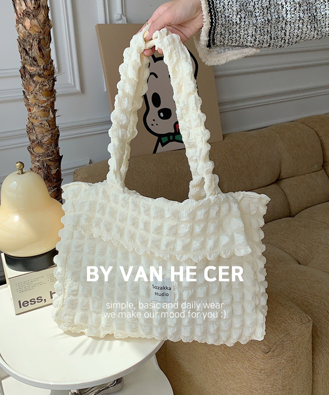 반해써 [빅사이즈🎀] 버블 퀼팅 구름백 숄더백 토트백 에코백 빅사이즈 가방 B#YW361