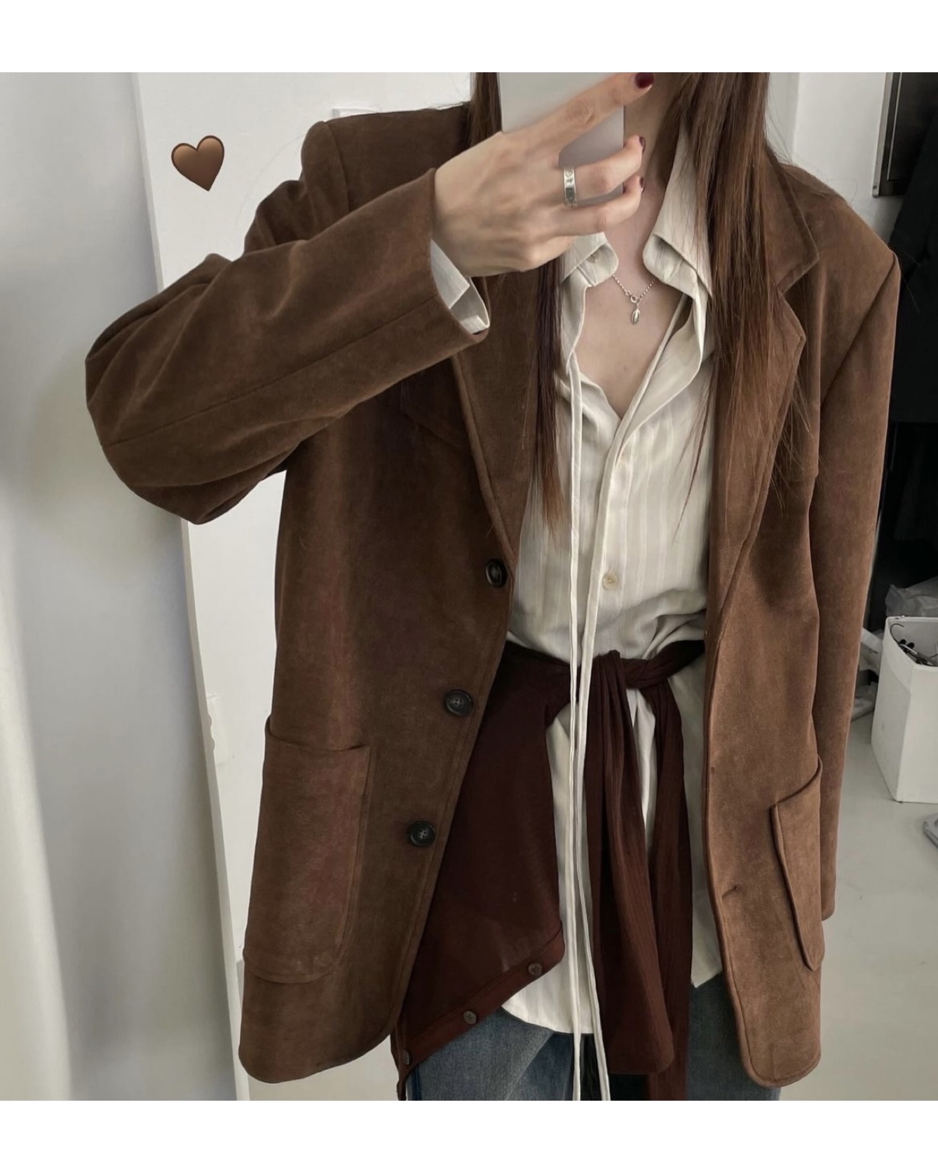 히스 FL 플라워 시에나 스웨이드 자켓 (2C)