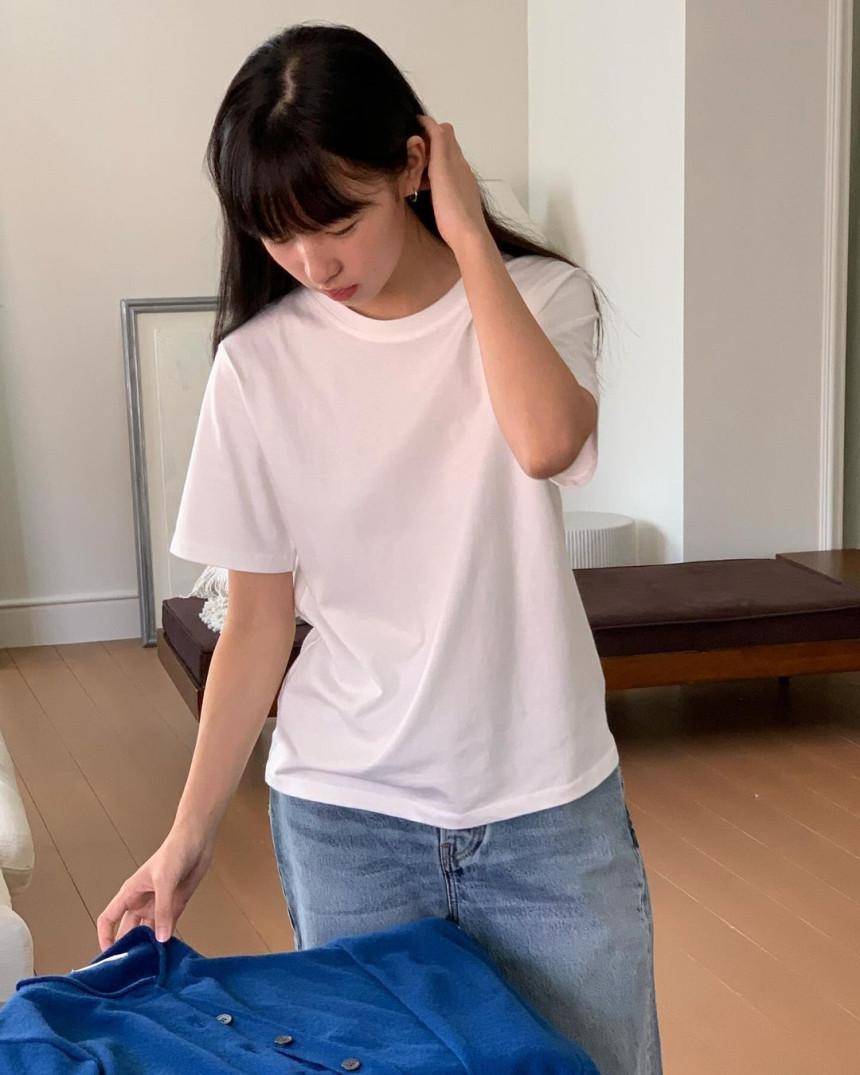 아파트먼트프라토 [JINSIM] 진심 커버 스티치 반팔 티셔츠 (5color)