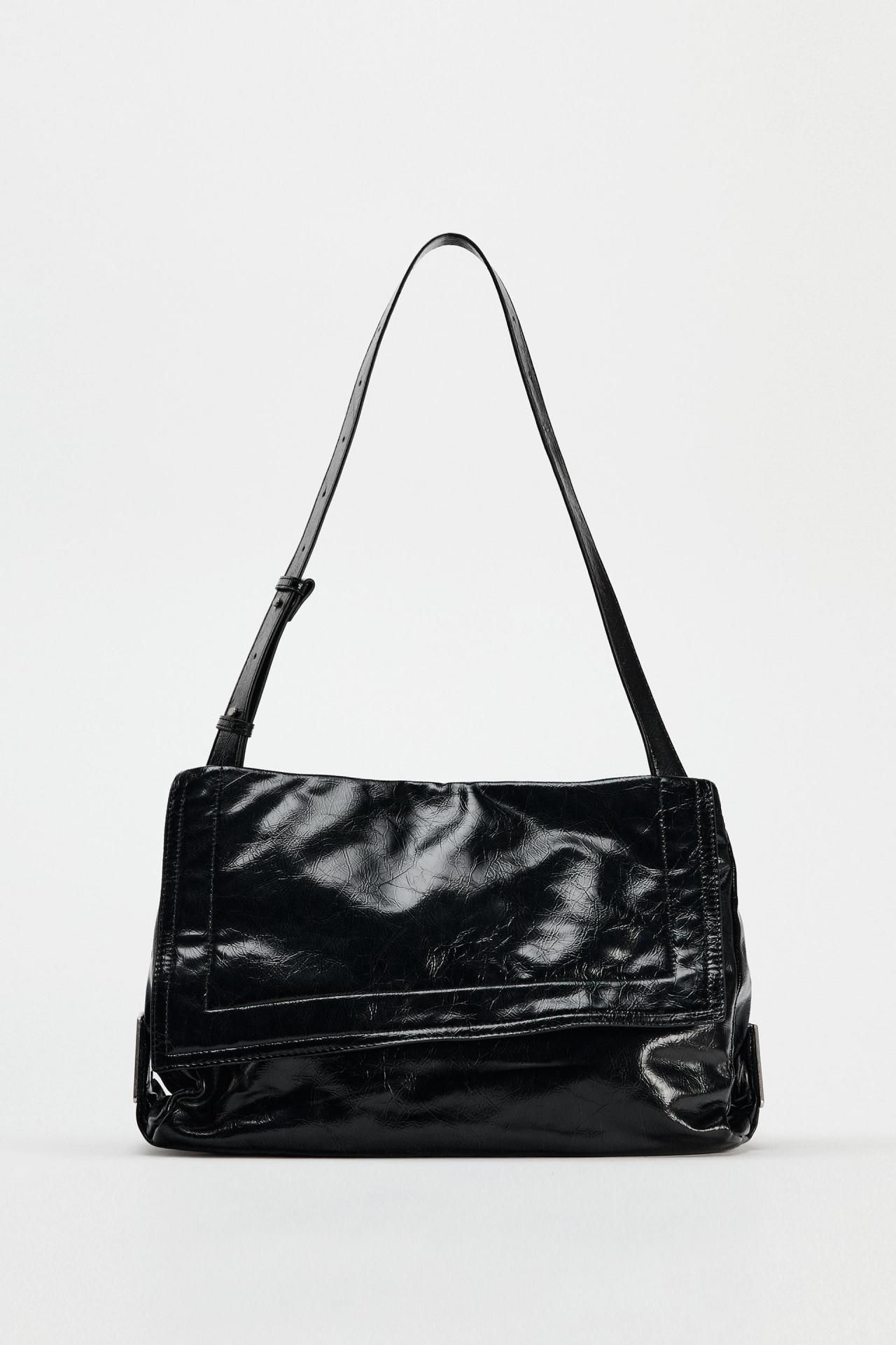 포스티 - 자라 플랩 숄더백 6060/310 BLACK