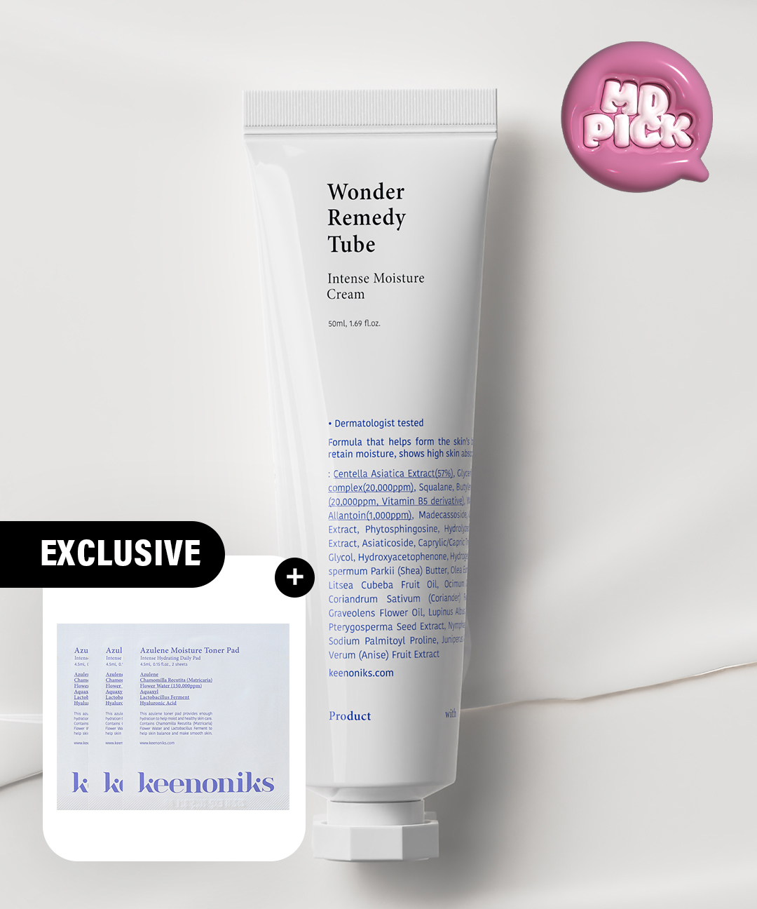 키노닉스 [MD PICK] 원더레미디 세라마이드 고보습크림 50ml (+아줄렌 패드 파우치 3ea 증정)