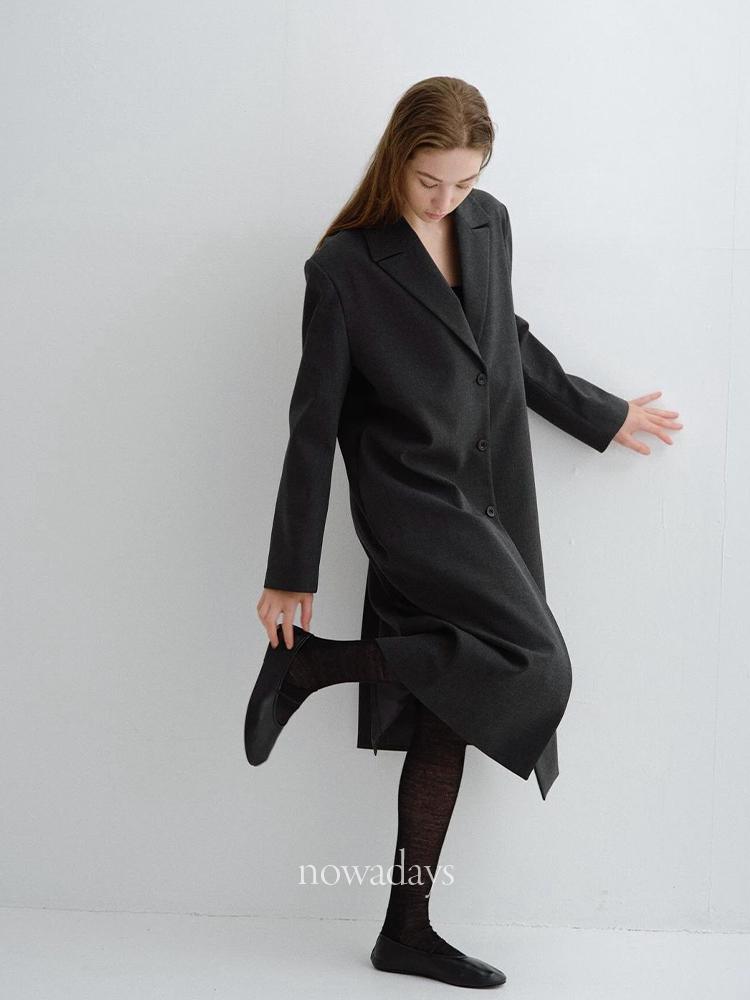 나우어데이즈 오브젝트 코드 롱 코트 카라 싱글 ct (2col)