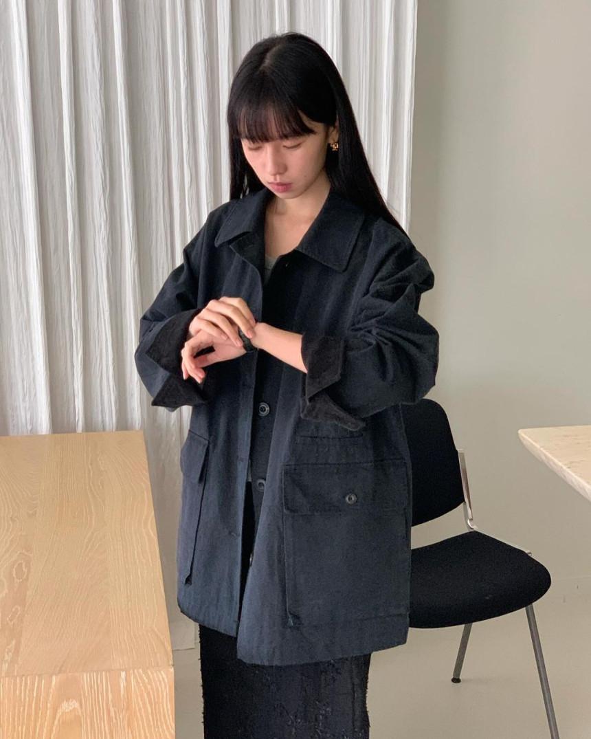 드노운 JINSIM 진심 베를린 야상 코튼 카라 하프 자켓 3colors