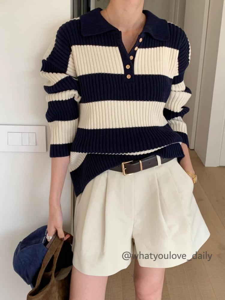 왓유러브 (24FW곤바로배송) 시그니처 빠삐용 니트 (3COL)