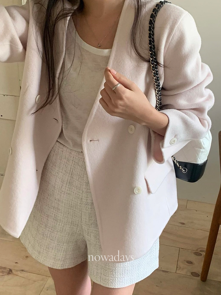 나우어데이즈 [SALE] 당일 / (재진행) riette 리에뜨 리아 핸드메이드 자켓 울 노카라 브이넥 더블 jk