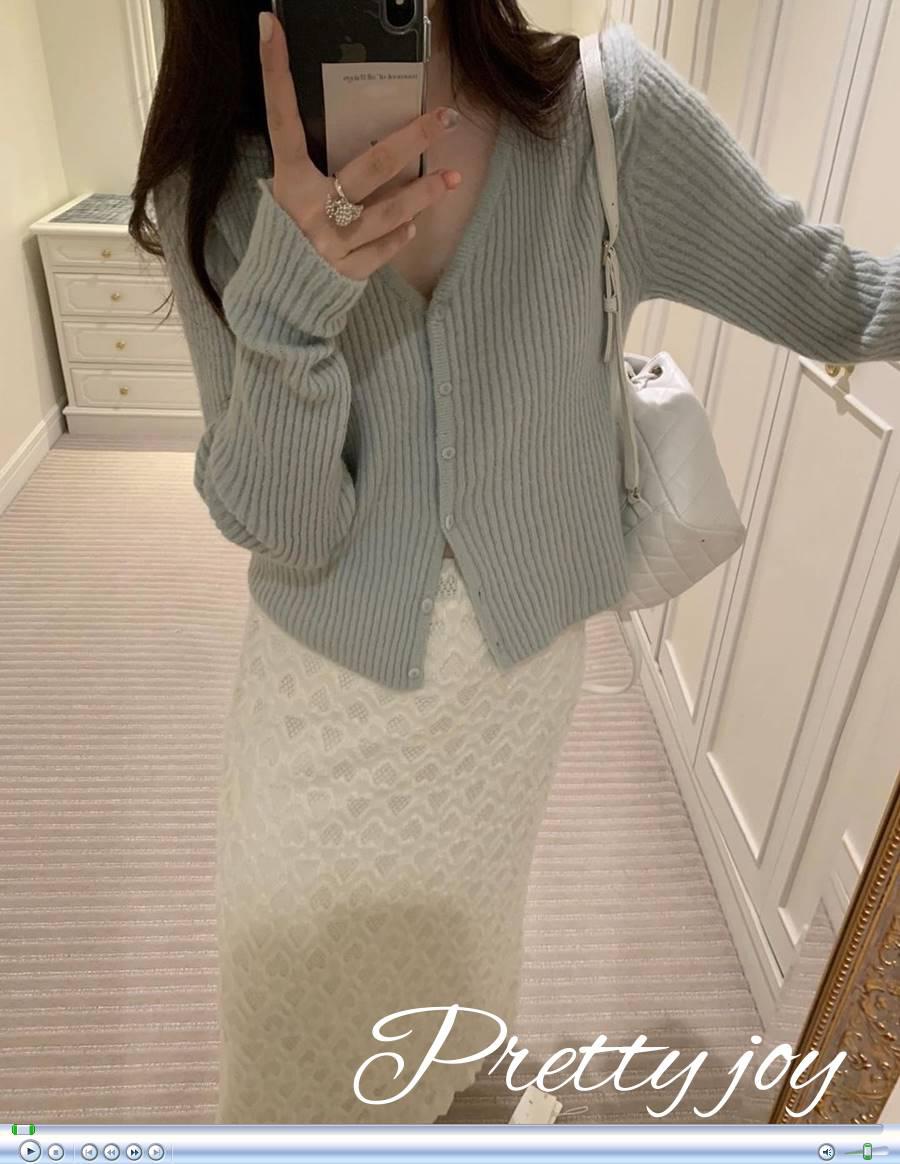 스윗아이 [당일] Pyt 프리티영띵 윈터골지가디건 4col 라마울원사 니트 겨울 슬림핏