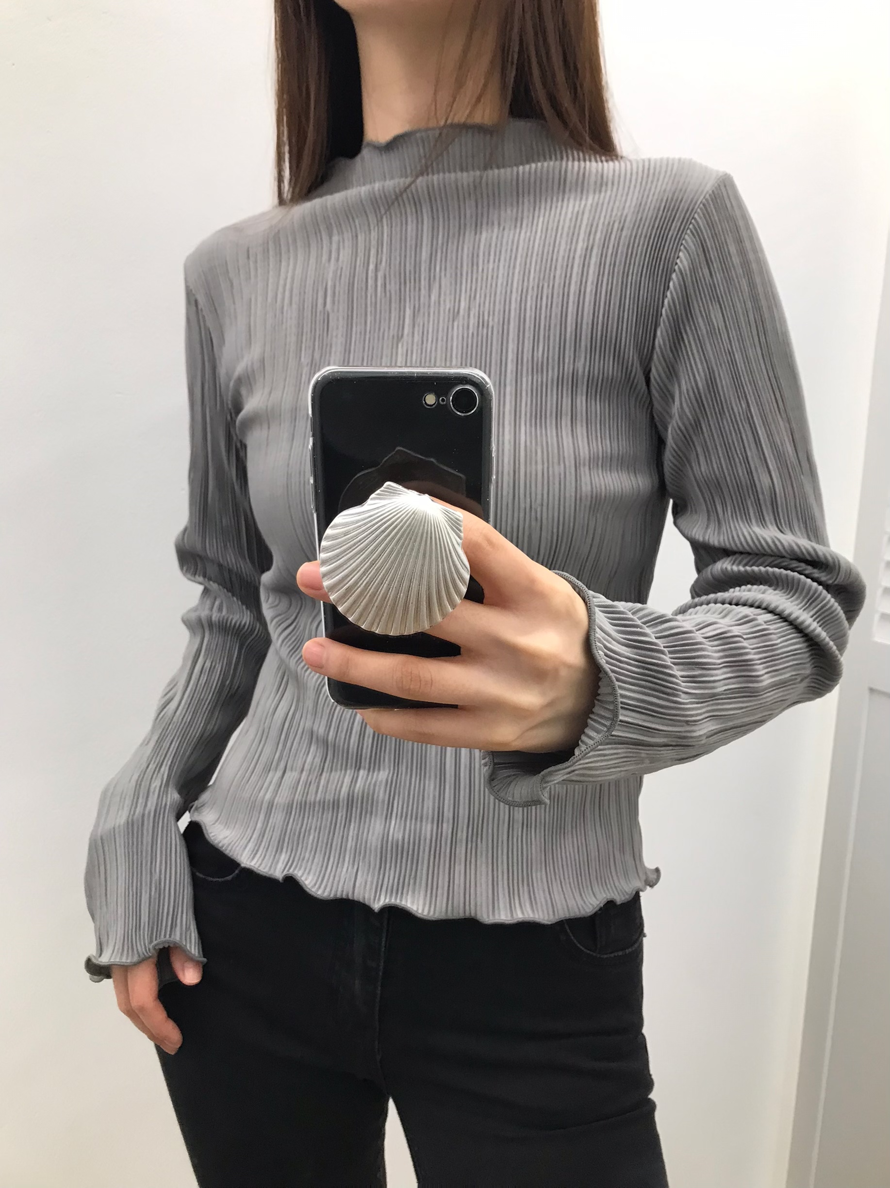 베인느 mude pleated tee (3col)