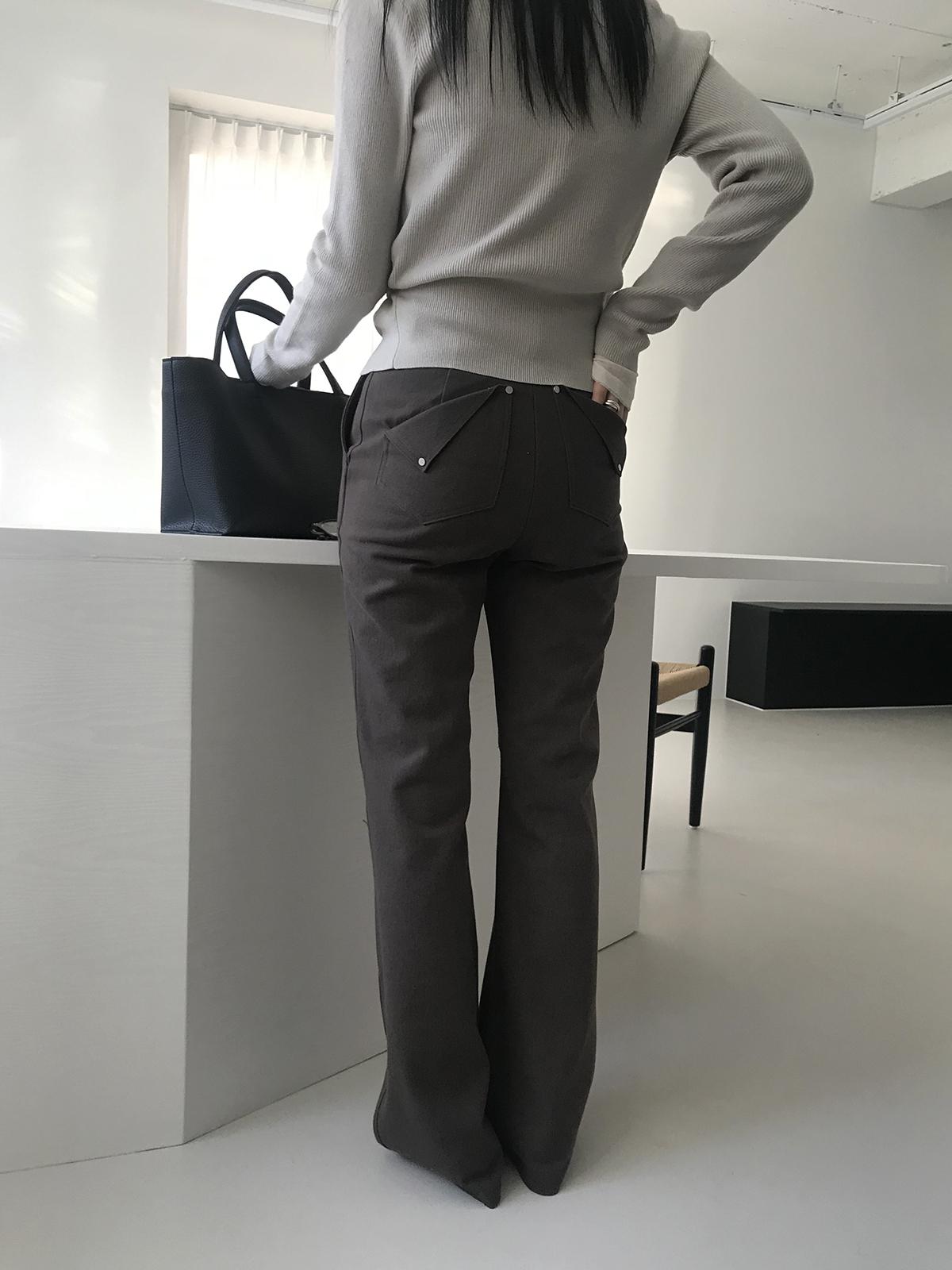 미엔느 [미엔느] FOLD BOOTCUT PANTS / 폴드 부츠컷 팬츠 (2col)