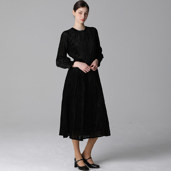 포스티 - 2SET [홈쇼핑방송/르오트(LeOT)] 벨벳 번아웃 볼륨 블라우스+스커트 2종세트-사이드 55~88다양