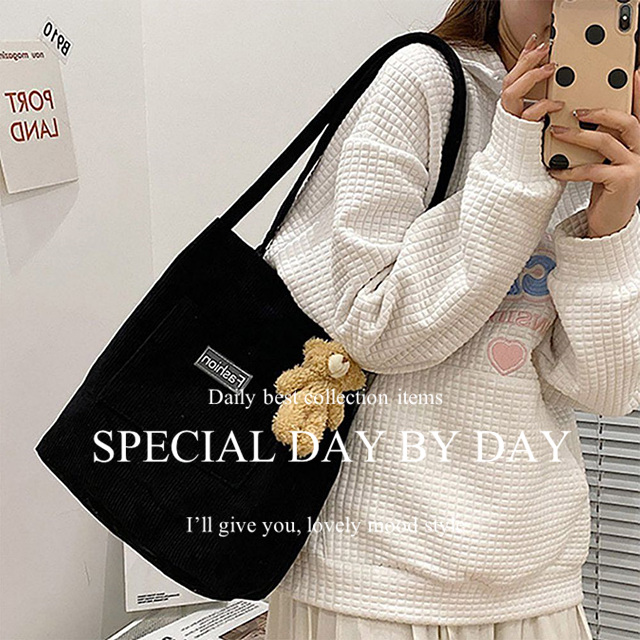 데일리나인 무료배송 Dnyne 여성 가을 코듀로이 겨울 가방 부드러운 에코백 숄더백 여자 캔버스백 캐주얼숄더백 캐 여자 가방