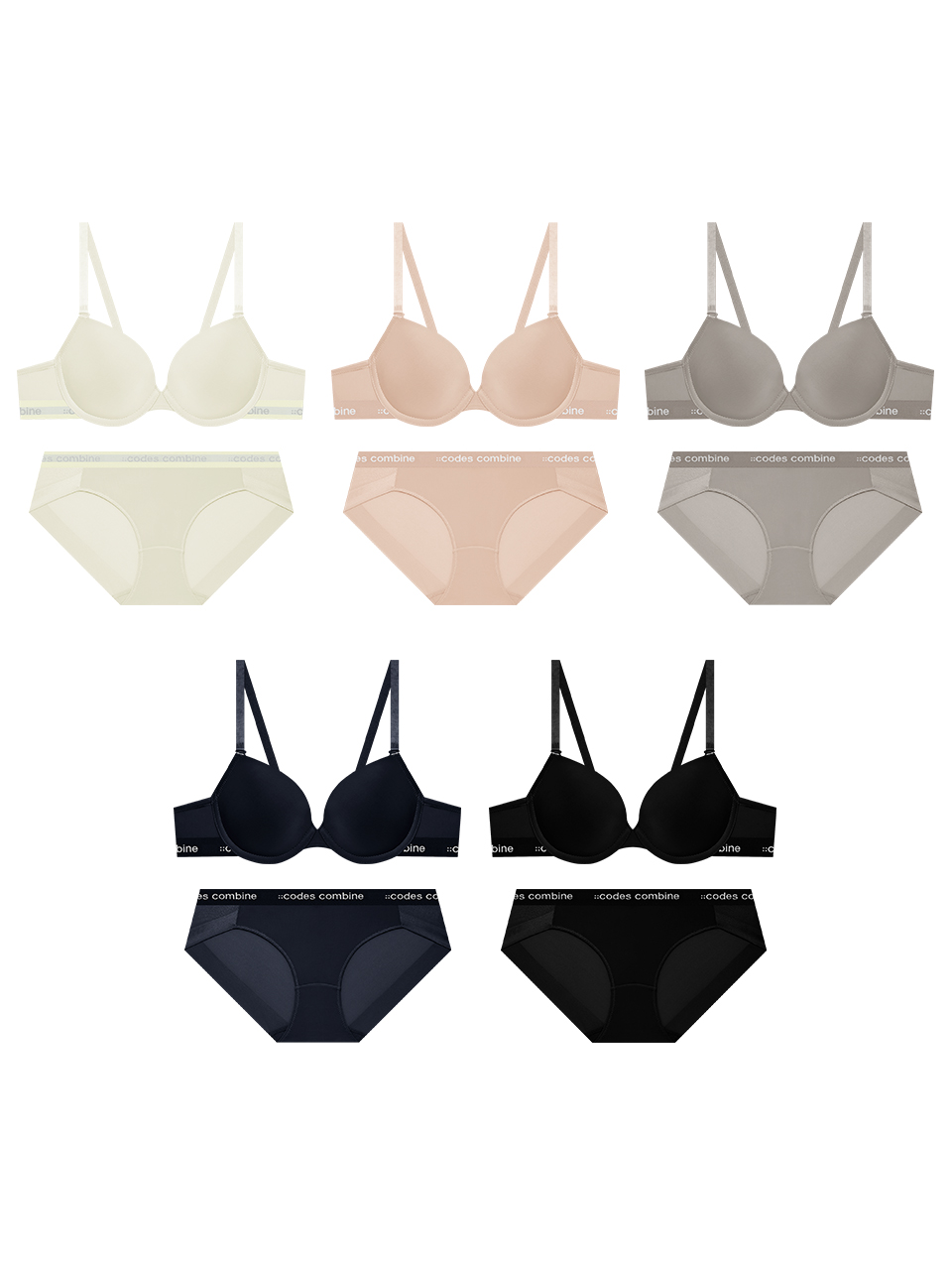 코데즈컴바인이너웨어 [🎨5Colors] 에센셜 브라 팬티 세트
