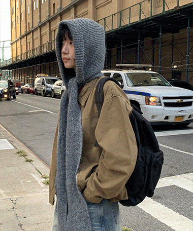 데일리쥬 [무료배송] 노엘린 골지 니트 머플러 바라클라바