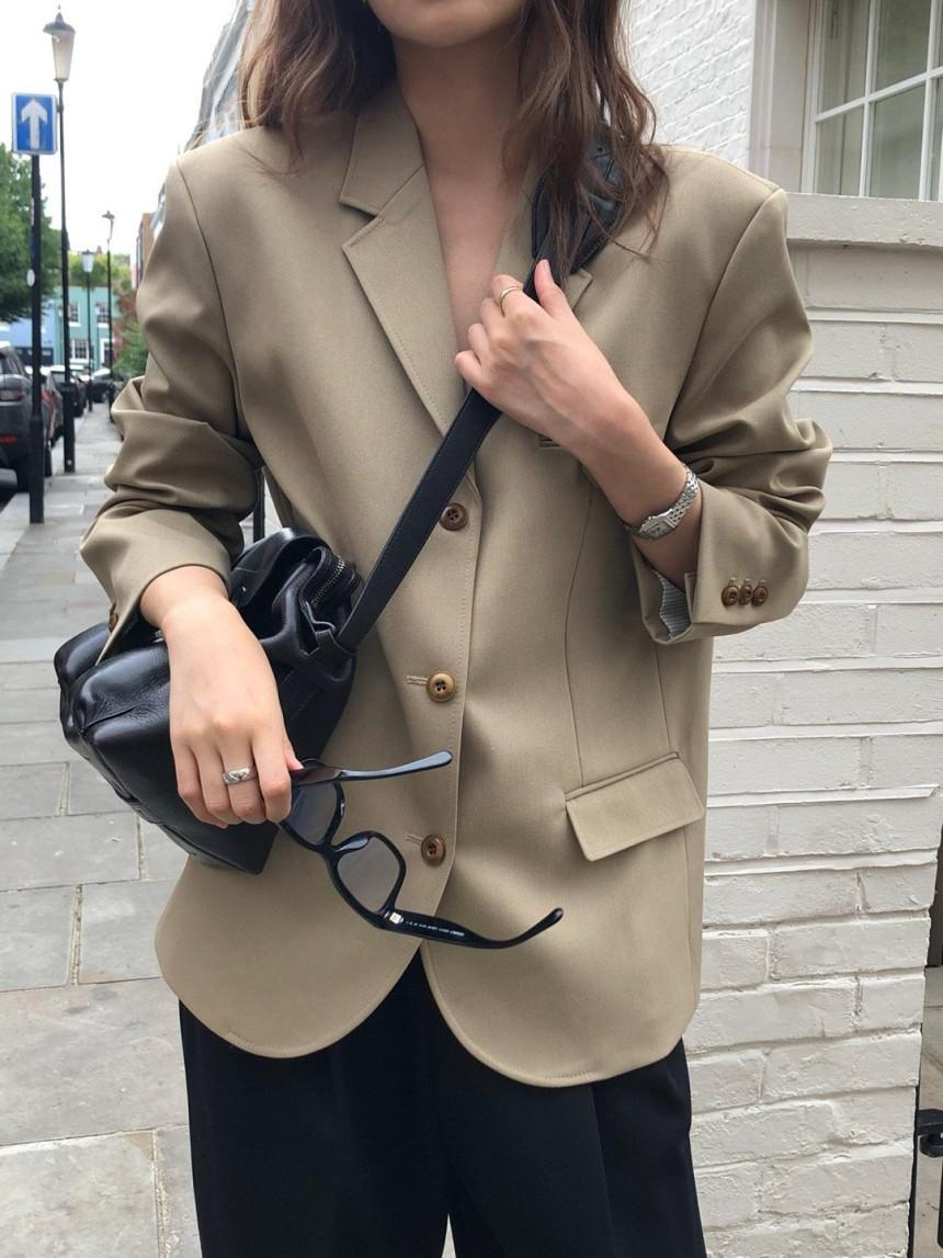 릴썸 오버테이크 베니타 자켓 울 루즈핏 싱글 카라 블레이저 jk 3col overtake