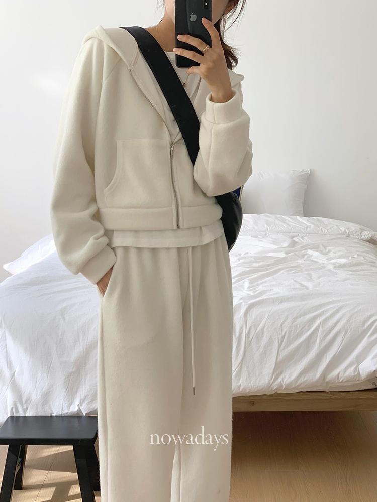 나우어데이즈 liter 리터 포니 울 후드 집업 맨투맨 긴팔 데일리 스웻셔츠 (2col)