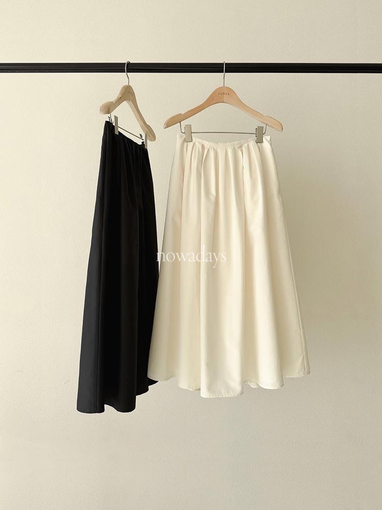 나우어데이즈 검S 당일 / OUNCE 온스 르네 핀턱 스커트 A라인 플레어 롱 치마 (2col)