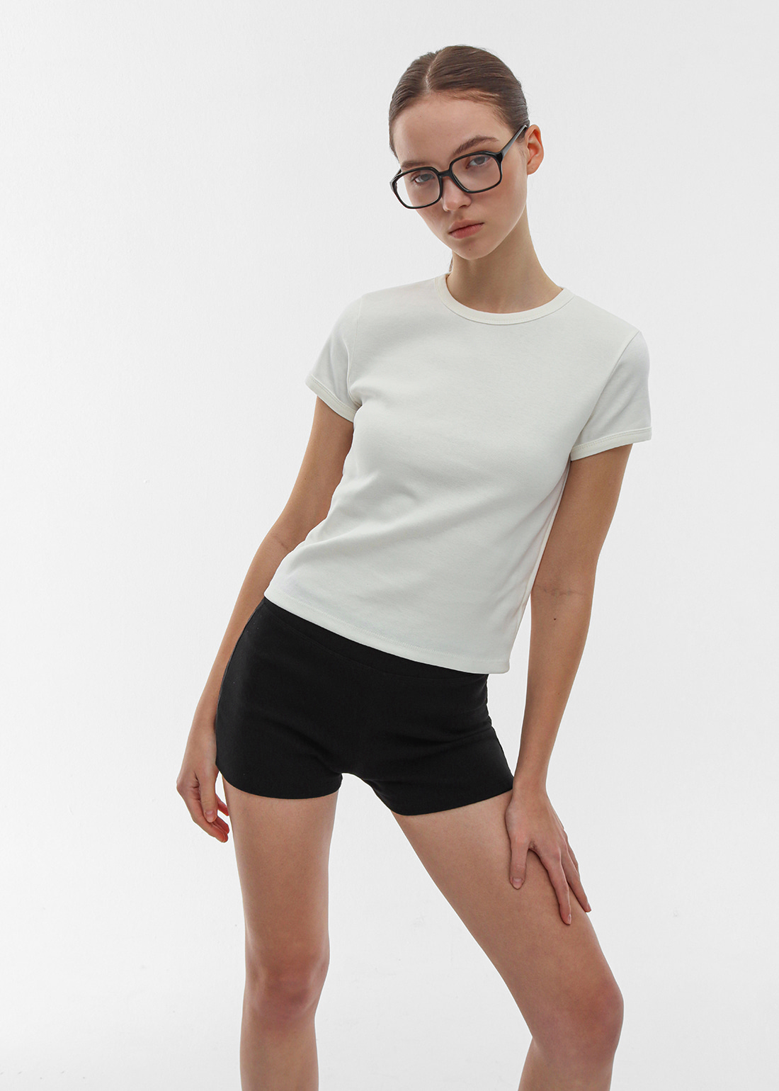 블랙업 [B-BASIC] 스탠다드 링거 라운드 반팔티 (2SIZE)