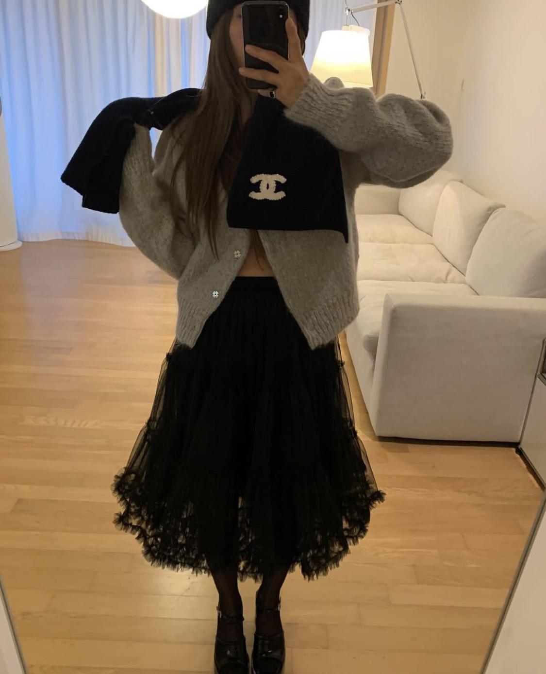 르아르디 (당일발송) 맹 mnn 케이크 캉캉 스커트 (25SS 봄신사 샤 미디 스커트 유니크치마)