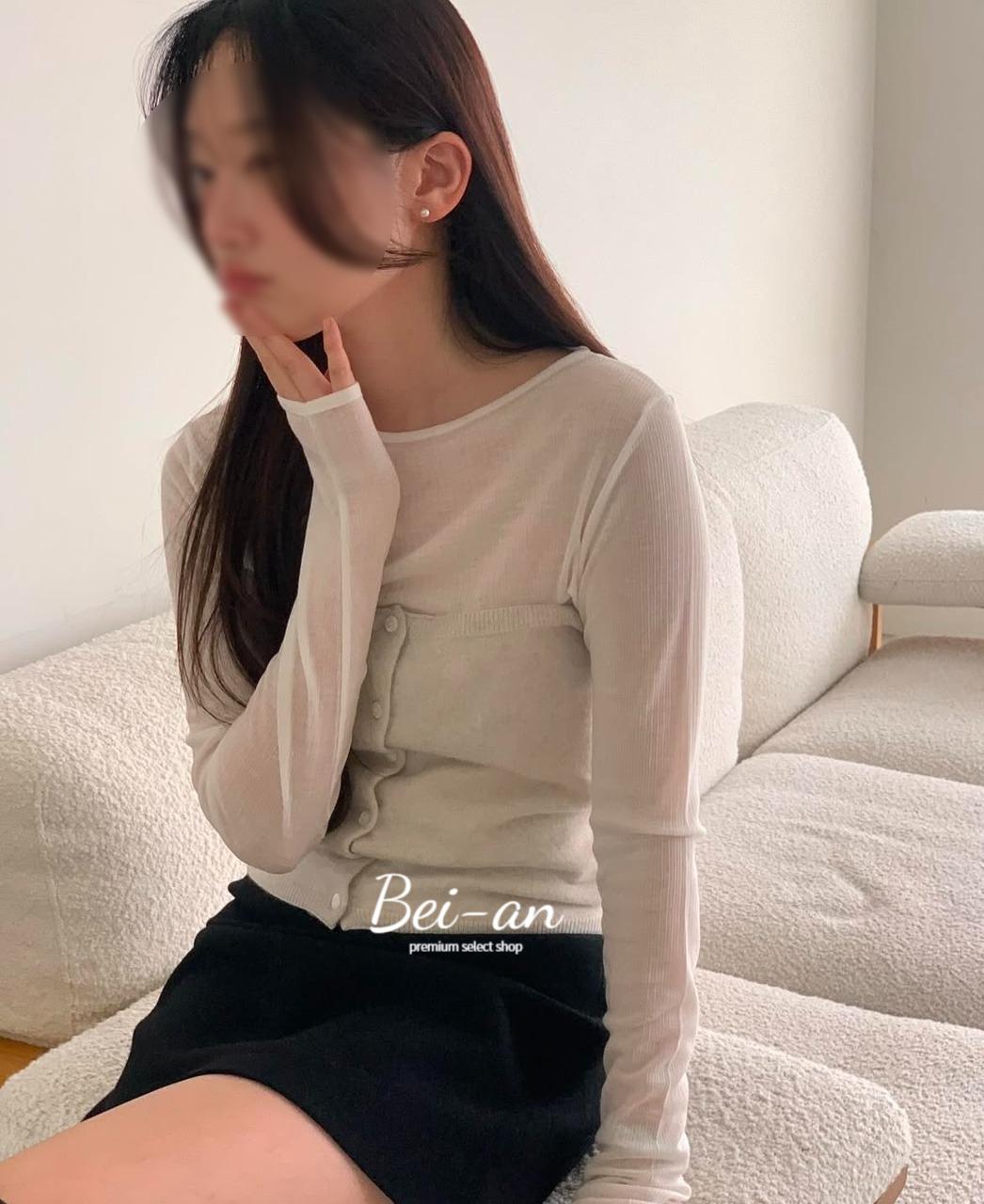 바이안 jinsim 진심 린 버튼 탑 니트 튜브탑 뷔스티에 세트가능 (3 color)