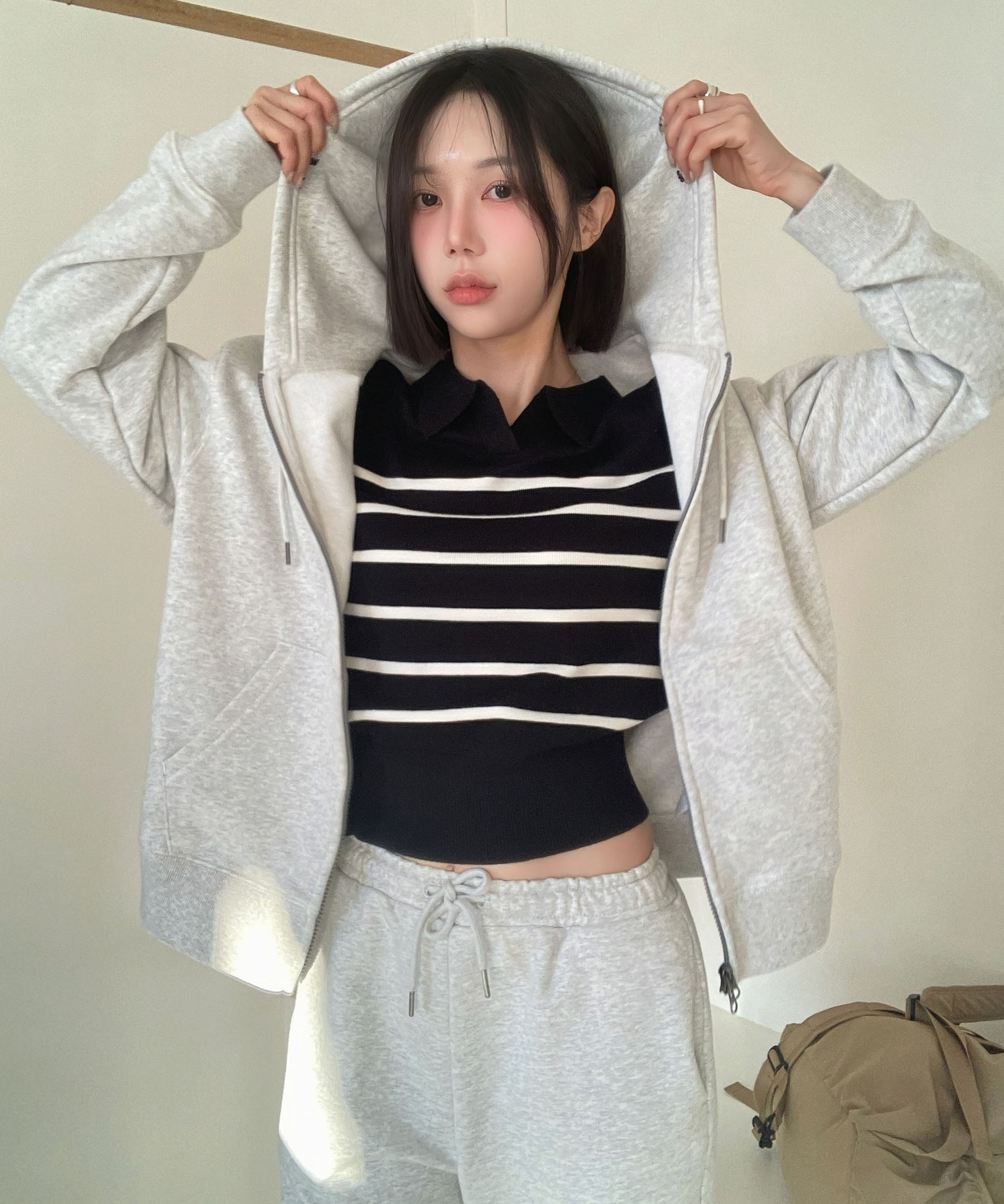 스파오 [빛날영 PICK] 2-WAY 오버핏 후드 집업_SPMZF12C01