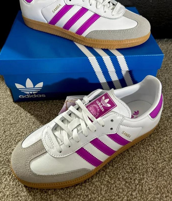 메소프501 아디다스 삼바 OG 화이트 퍼플 핑크 빅키즈 IH2873