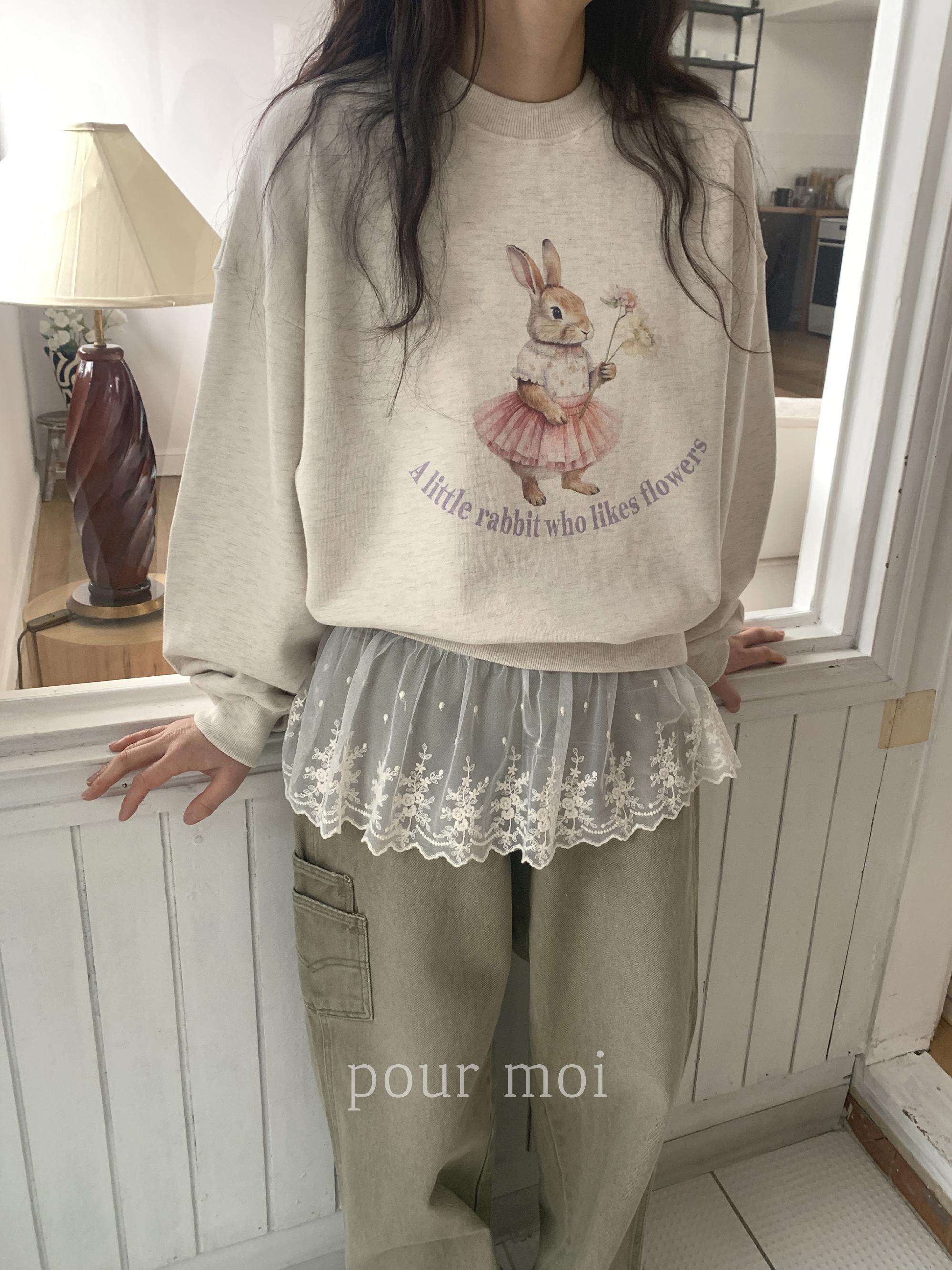 포르모어 언커버 레빗 맨투맨 라운드 코튼 프린팅 빈티지 스웻셔츠 mtm (2col)