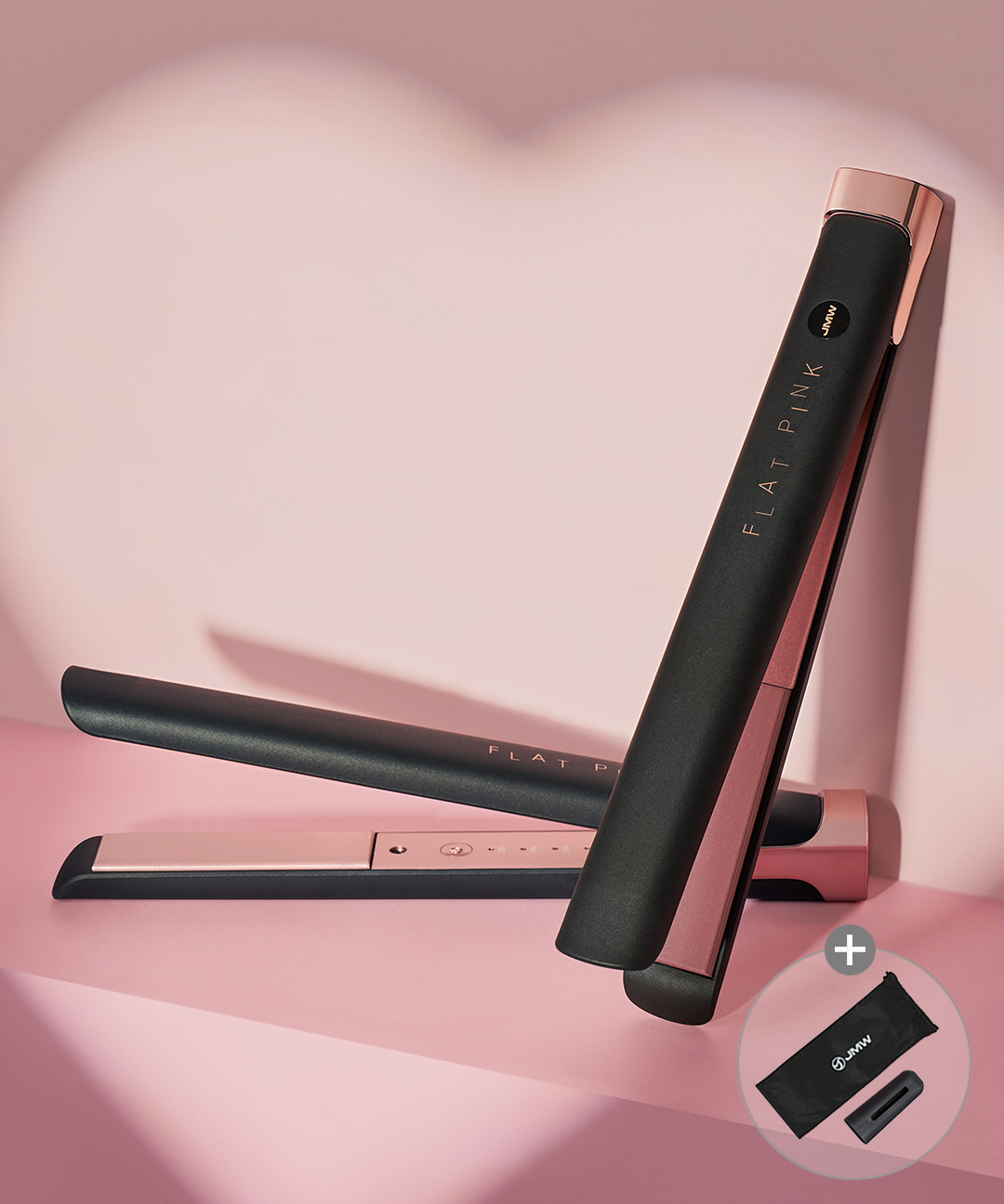 제이엠더블유 신제품 Jmw 본사직영 슬림and핏 세라믹 히터 플랫핑크 고데기 매직기 Sw3a01ma 프리볼트 보호캡파우치 증정