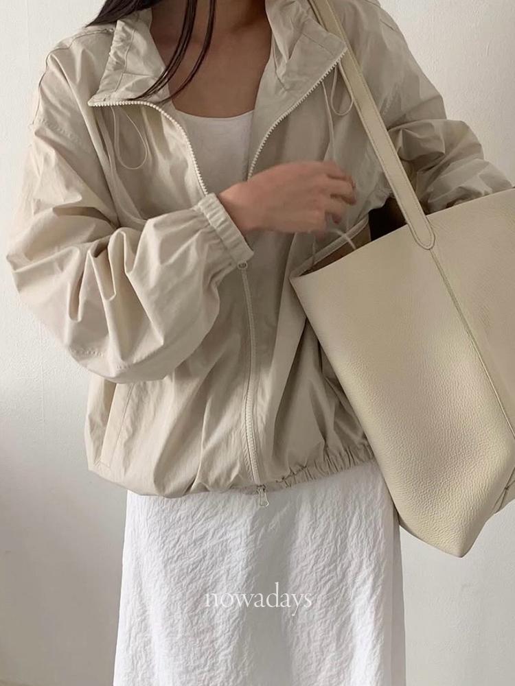 나우어데이즈 monique 모니크 하이넥 스트랩 점퍼 데일리 바람막이 집업 jp (2col)