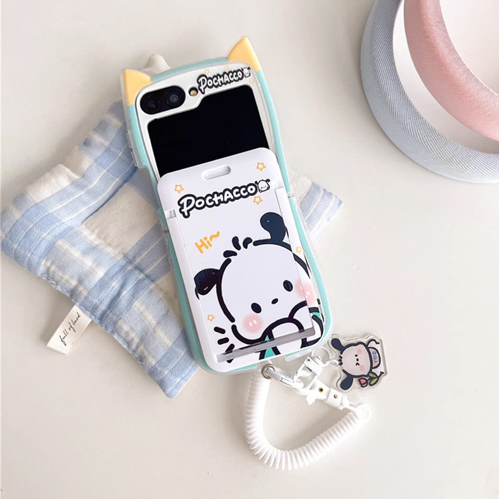 모이몰 갤럭시 Z플립7 Z플립6 Z플립5 Z플립4 Z플립3 카드 슬롯 지갑 스트랩 슬림 고양이귀 실리콘 범퍼 귀여운 캐릭터 제트플립 지플립 Zflip 7 6 5 4 3 케이스