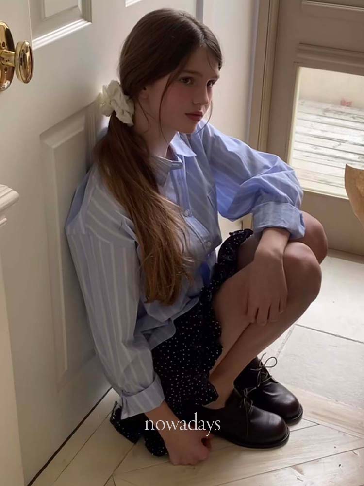 나우어데이즈 forest 포레스트 스프링 스트라이프 셔츠 긴팔 카라 데일리 남방 (4col)