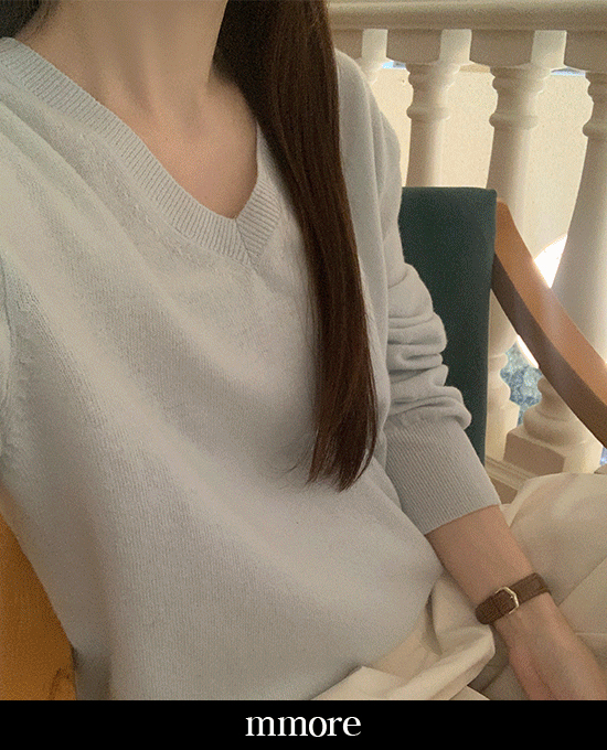 메리어라운드 [단독][mmore] 데일리 루즈핏 브이넥 니트