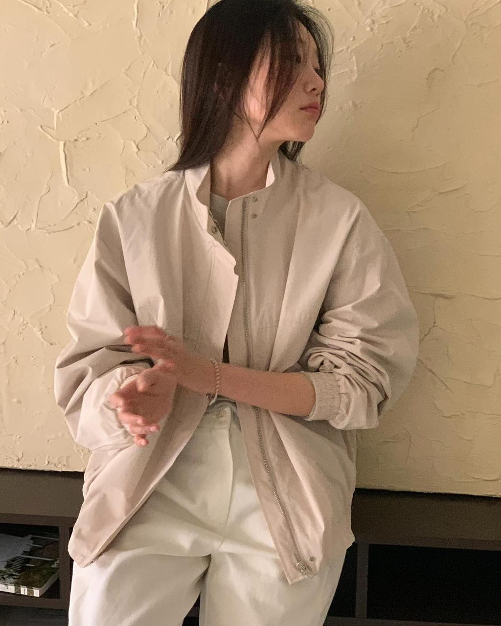 바이안 jinsim 진심 비아트 점퍼 하이넥 코튼 루즈핏 바람막이 블루종 jp (3 color)