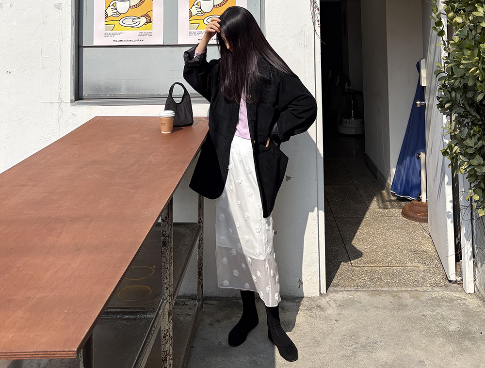 린드 basket 바스켓 피어 스커트 시스루 시어 롱 스커트 (2col)