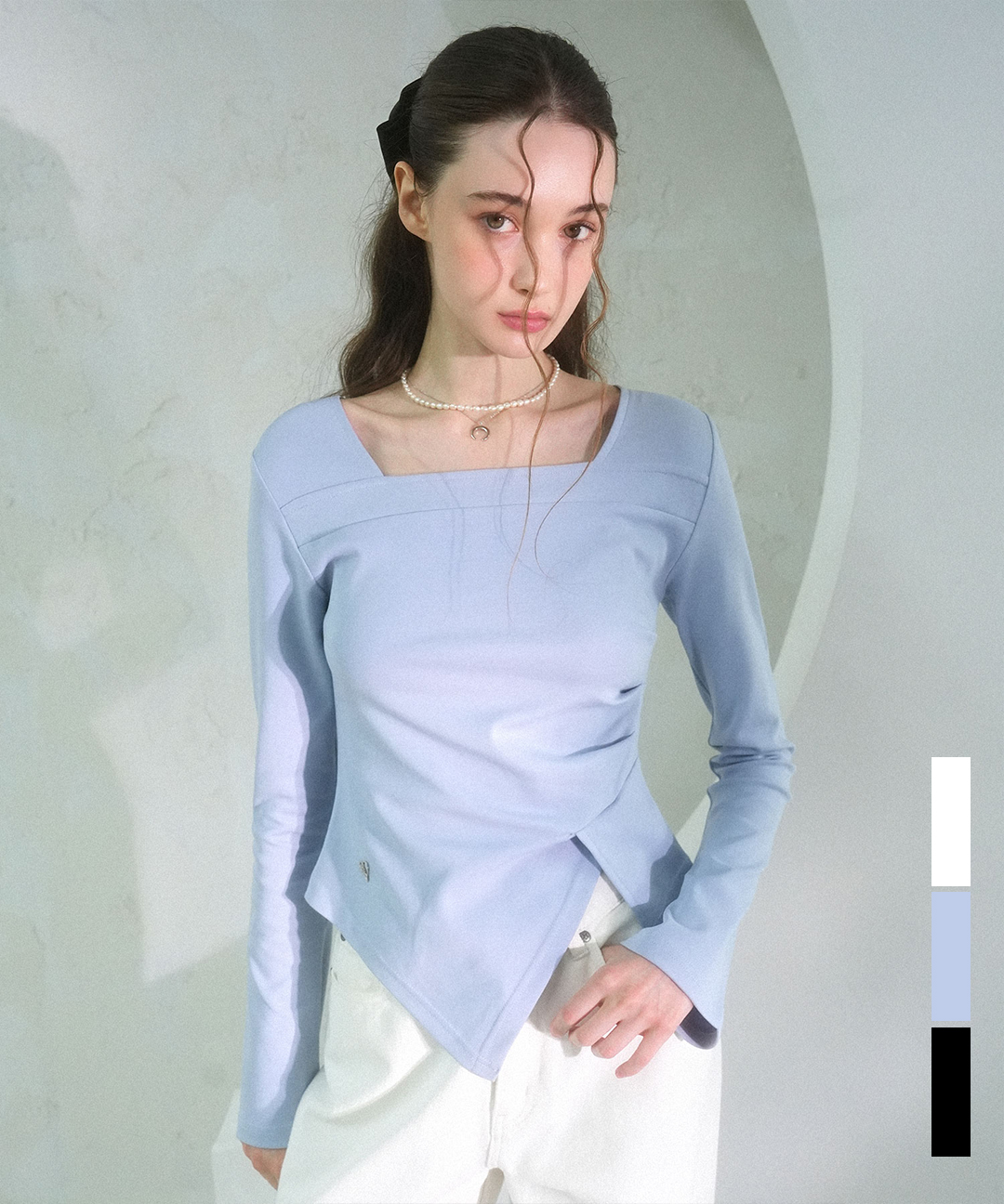 비바셔스 Elegant Side Tuck T-shirt - 3COL