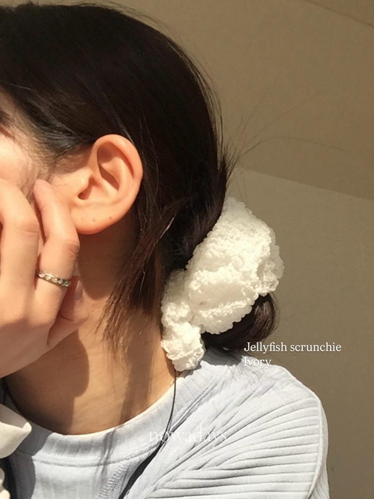 나우어데이즈 taffeta 타프타 젤리 피쉬 스크런치 링클 주름 헤어밴드 머리끈 (2col)