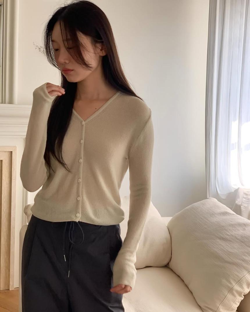 아파트먼트프라토 [JINSIM] 재진행 진심 파쎄오 가디건 썸머 린넨 브이넥 니트 (4color)네이비당일