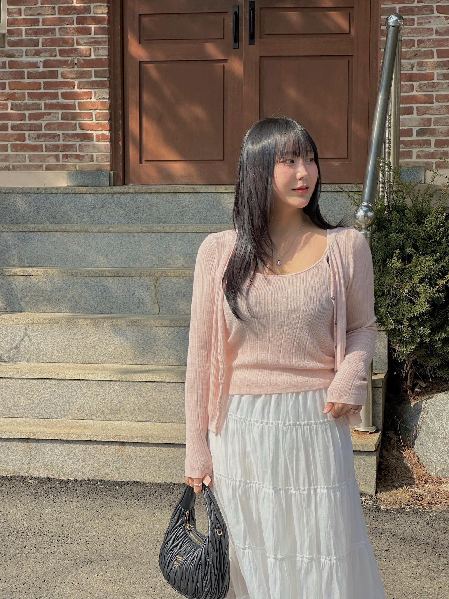 앙빼더데이 1897(set) 여리핏 잔골지 나시 가디건 세트[4color/44-77]