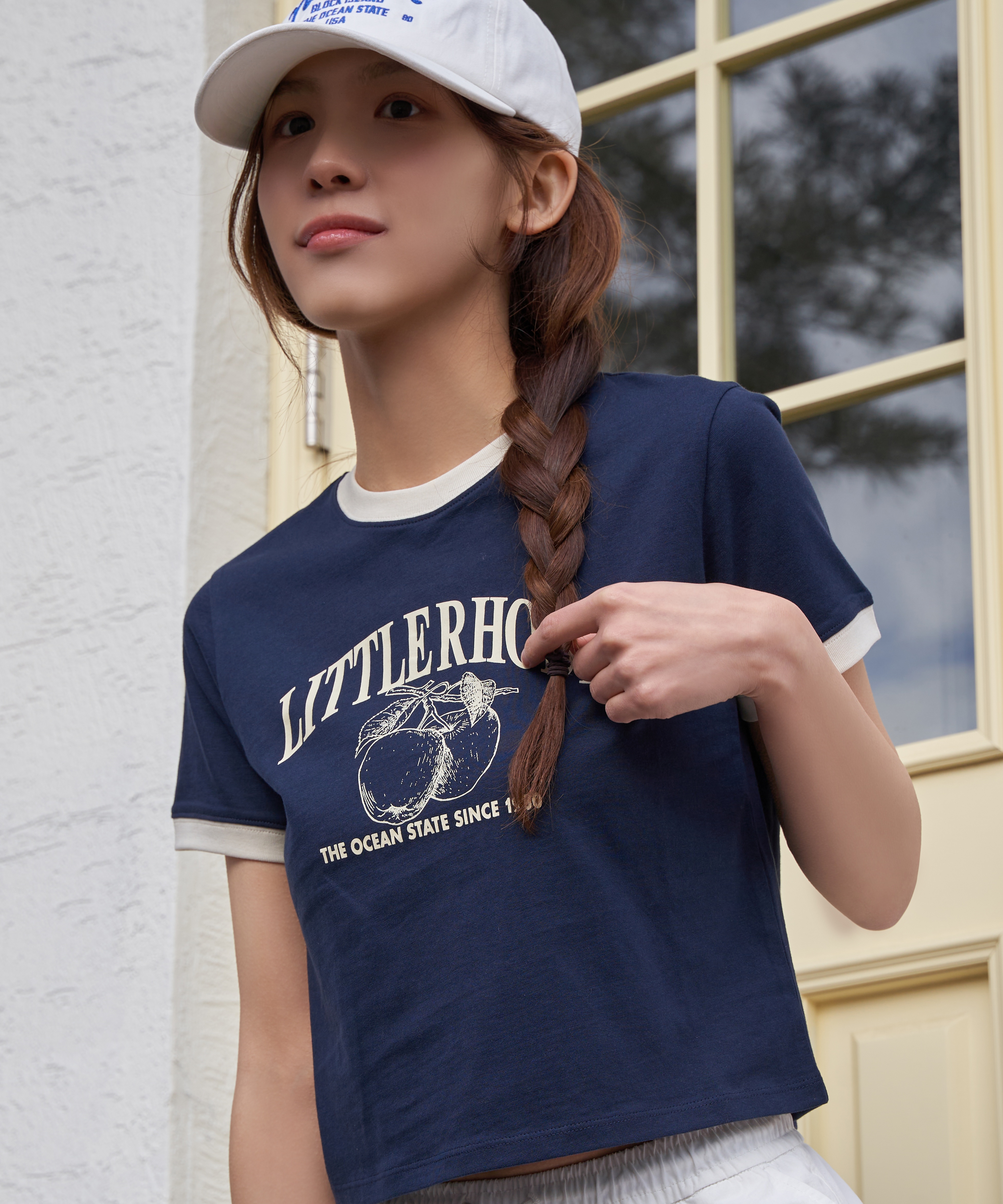 스파오 (LITTLE RHODY) 링거 크롭 반팔티_SPRPF25G51