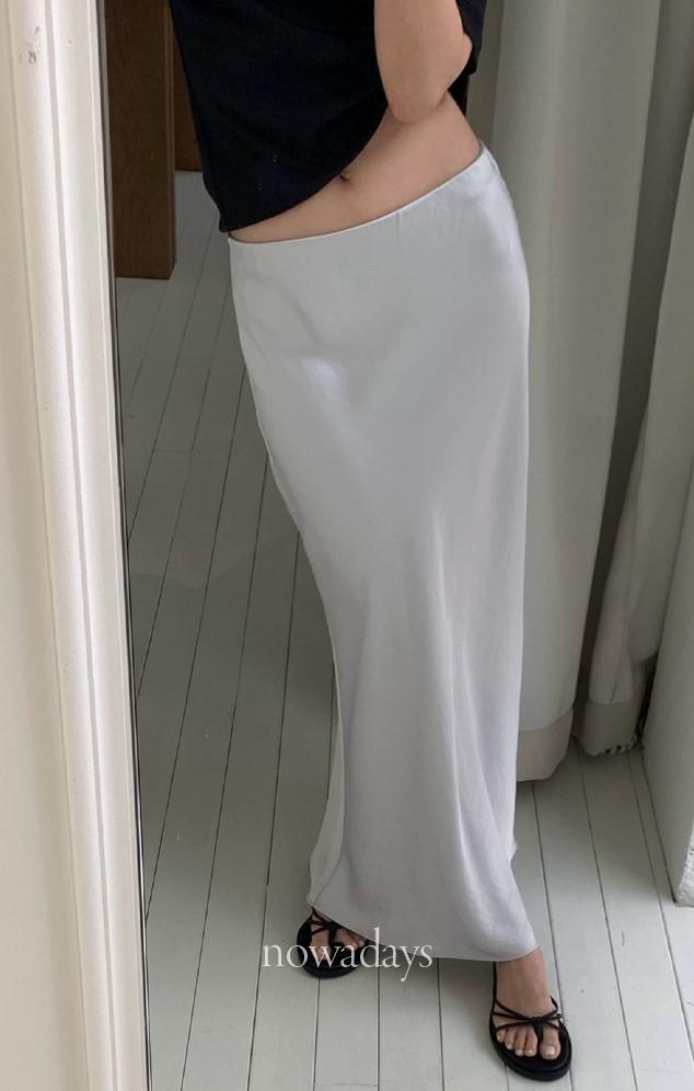 나우어데이즈 founders 파운더스 로완 새틴 스커트 밴딩 A라인 맥시 롱 치마 (3col)