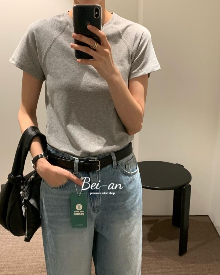 바이안 Feb11 페브러리 타운 반팔 티셔츠 라운드 베이직 스판 코튼 t (5 color)